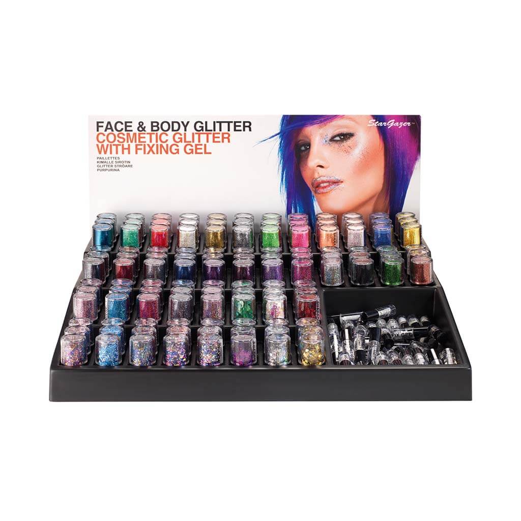 Stargazer 24 Colour Face Glitter, Vegan Glitter Display Tray Kit